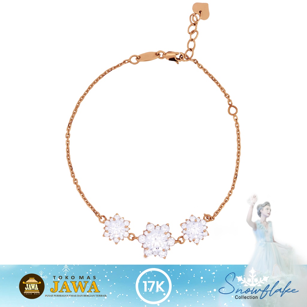 Jual Gelang Bracelet Emas Snowflake 2 Kadar 10K Toko Mas Jawa | Shopee ...