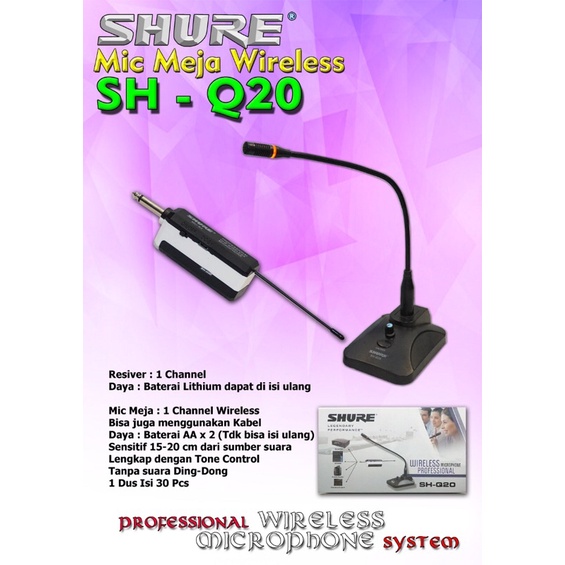 Jual Mic meja wireless / mic podium wireless / microphone meja tanpa ...