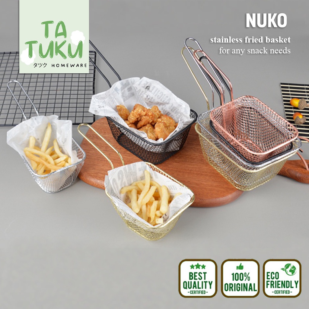 Jual TATUKU NUKO Stainless Fried Basket Potato Chips Storage/ Wadah ...
