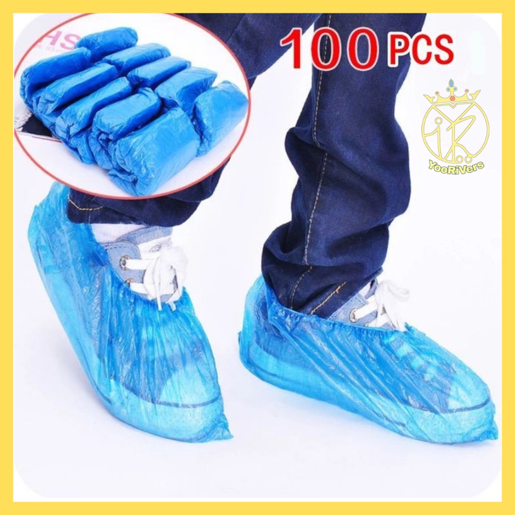 Jual Sarung sepatu anti hujan plastik anti air isi 100pcs sarung sepatu ...