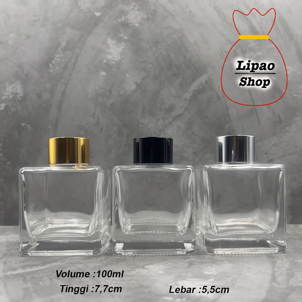 Jual Botol Reed Diffuser Transparan 100ml Kaca KOTAK TEBAL ...