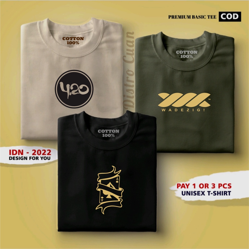 Jual BUY 1 OR 3 PCS ( PROMO COD ) DISTRO CUAN - T-Shirt Kaos Pria ...