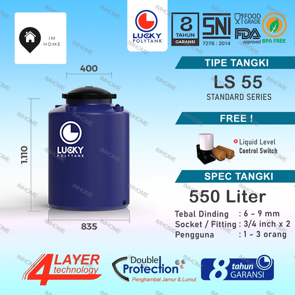Jual Tangki / Toren Air 500 Liter LUCKY Standard LS55 | Shopee Indonesia