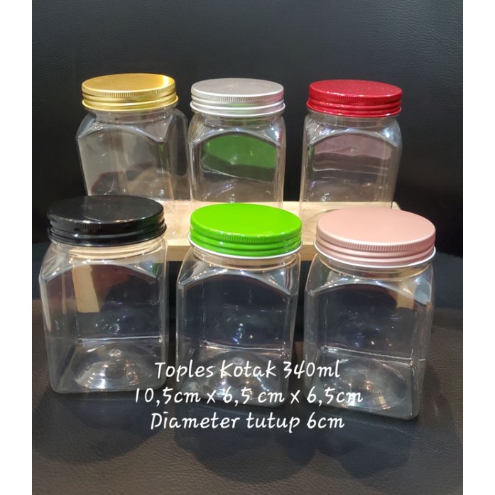 Jual Toples Plastik kotak 340 ML TUTUP ALUMINIUM | Shopee Indonesia