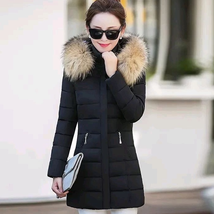 Jual JAKET WINTER WANITA IMPORT / ATASAN WANITA IMPORT/Jaket cewe musim dingin hoodie bulu ...
