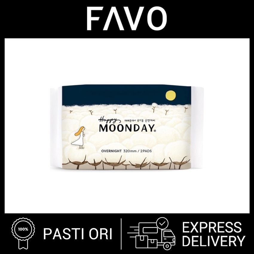 Jual Pembalut Wanita Happy Moonday Pembalut Organik Overnight 32cm - 2 Pads | Shopee Indonesia