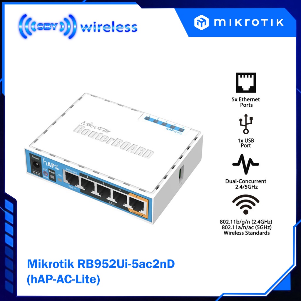 Jual Mikrotik RB952Ui-5ac2nD (hAP-AC-Lite) Router Wireless | Shopee ...