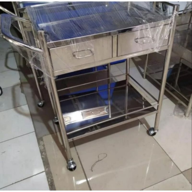 Jual meja troli 2laci stainlees | Shopee Indonesia