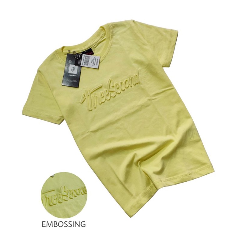 Jual Baju Kaos anak 3second motif emboss sablon polos umur 1tahun ...