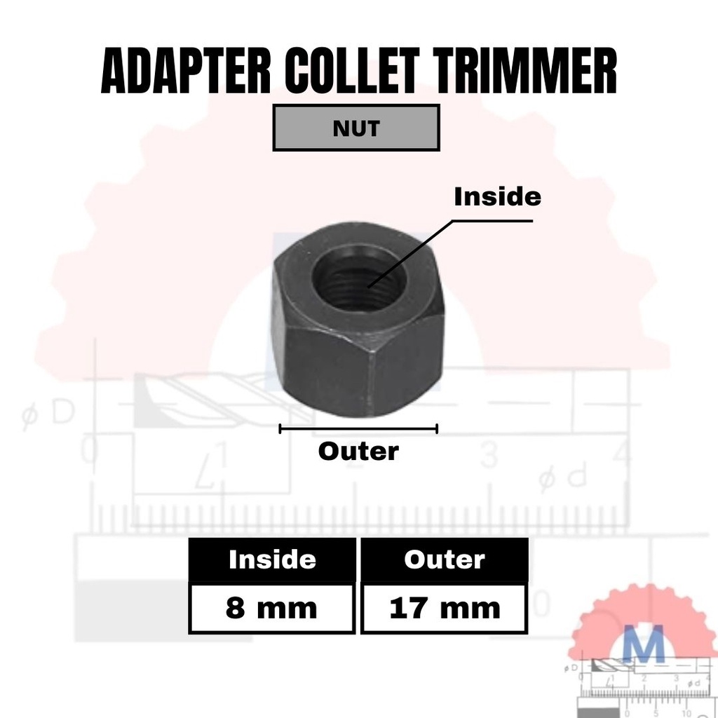 Jual Collet Trimmer 6mm 6.35mm 8mm Collet chuck router | Shopee Indonesia