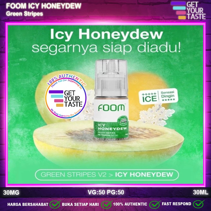 Jual Liquid Foom Green Stripes 30ML Milky Melon Fruity Series by FOOM ...