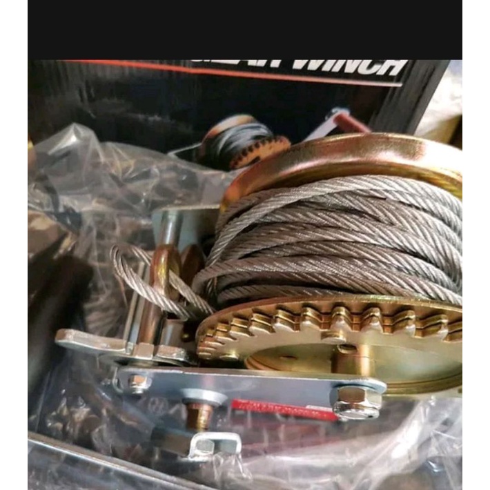 Jual Hand winch 2000 lbs katrol kerekankapasitas 1 ton hand winch steel ...