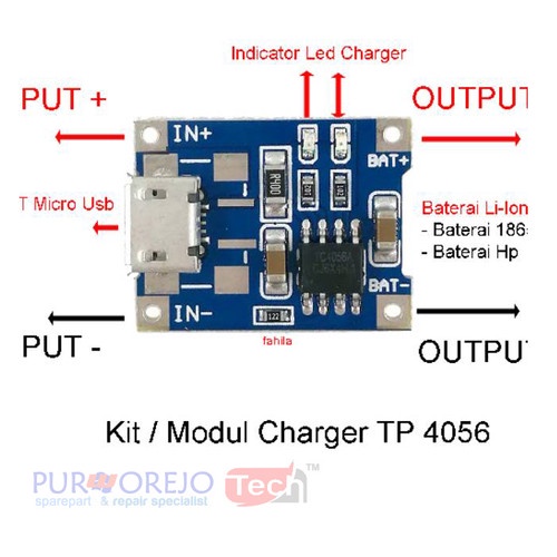 Jual TP4056 Modul charging charger Li-Ion Micro USB TP4056 Modul ...