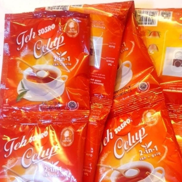 Jual Teh Celup Sosro 2 IN 1 Teh+Gula 1 tea / bags.( 1 renceng 10pc ...
