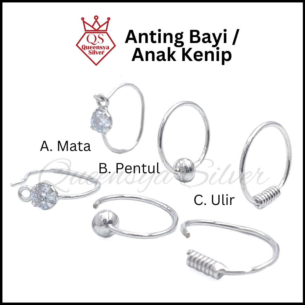 Jual Anting Bayi Perak | Anting Perak Anak | Anting Perak Bayi Lapis Emas Queensya Silver ...