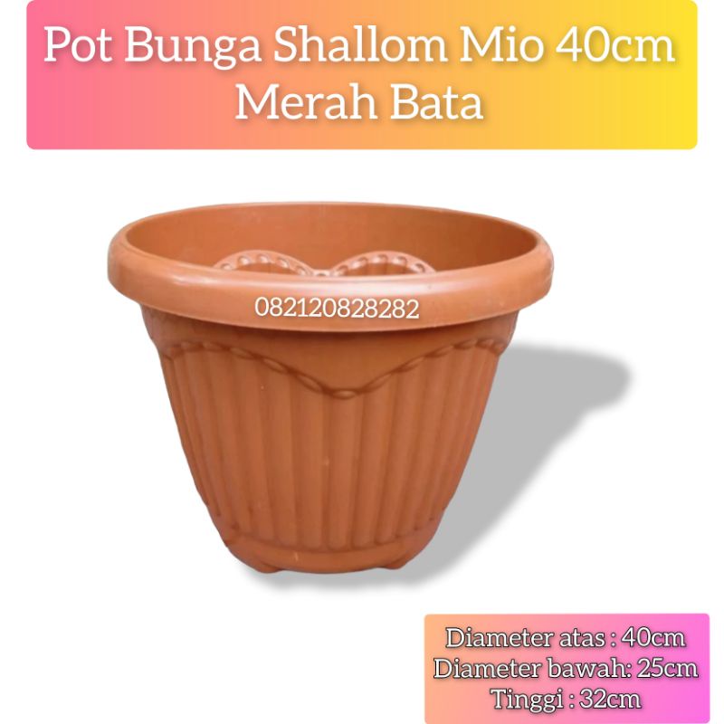 Jual POT TANAMAN HIAS 40CM MERAH BATA POT BUNGA SHALLOM MIO KUPING 40 ...