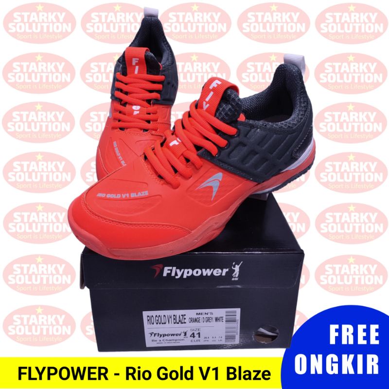Jual Sepatu FLYPOWER RIO GOLD V1 BLAZE Bulutangkis Badminton Original ...