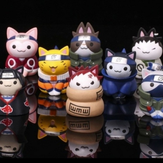 Jual Naruto Cat Naruto Kucing Figure Set 8pcs/Mainan Anak - Seri#A ...