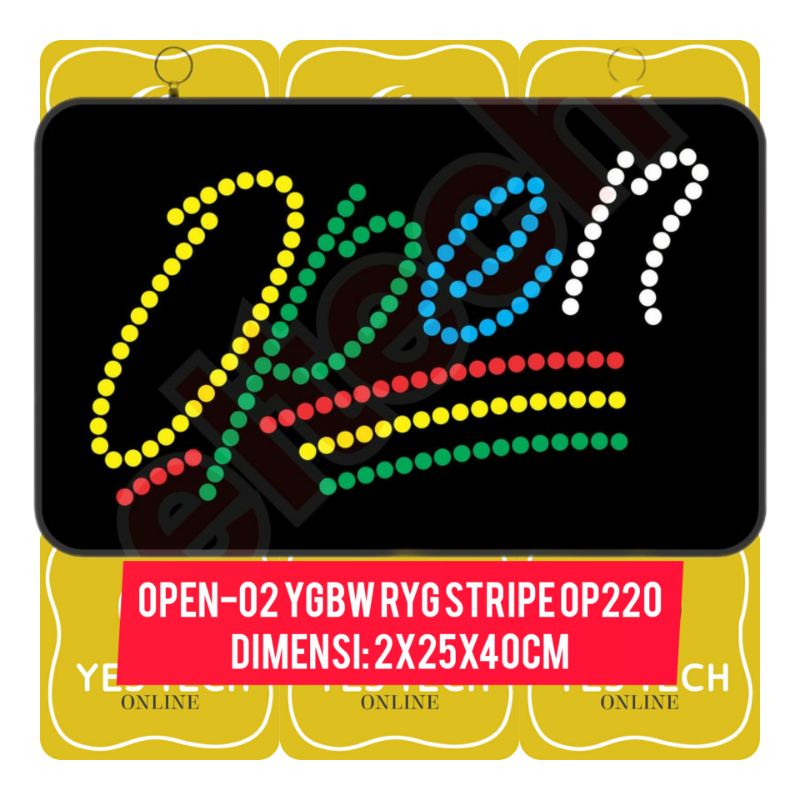 Jual LED Logo Sign Board Tanda Buka OPEN2 Merah Kuning Hijau Biru Putih ...