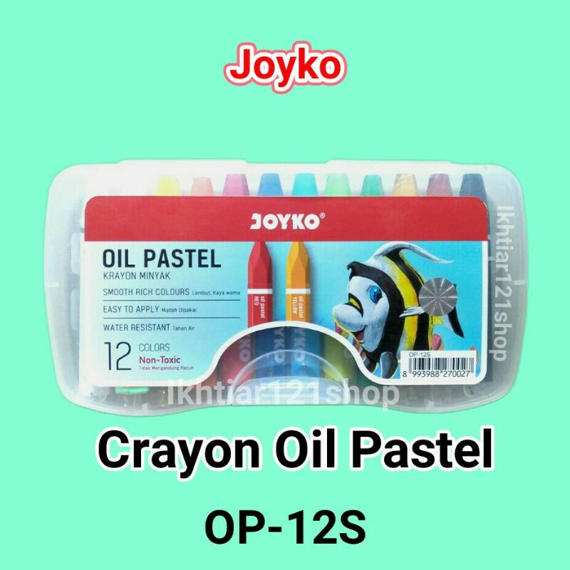 Jual Crayon Oil Pastel Set/Krayon Minyak Joyko-Titi isi 12 Warna ...