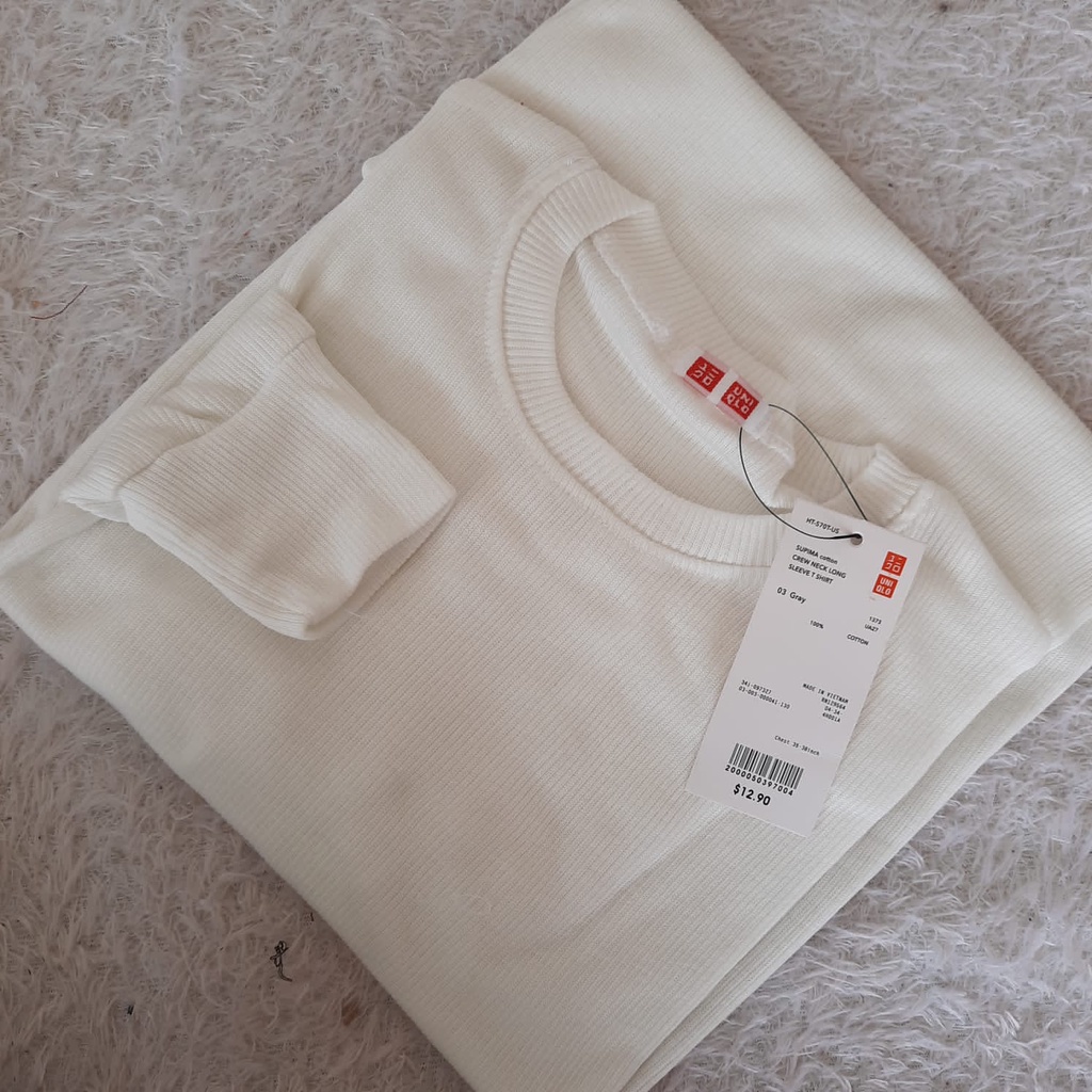 Jual Kaos Uniqlo Polos Lengan Panjang Ld 110/Kaos Knit Uniqlo Rajut | Shopee Indonesia
