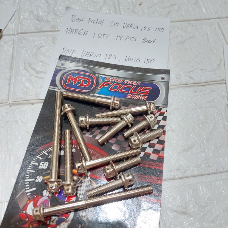 Jual BAUT PROBOLT CHROME STAINLESS SET BLOK CVT BEAT VARIO 110 SCOOPY MIO SPORTY NOUVO VARIO 125 ...