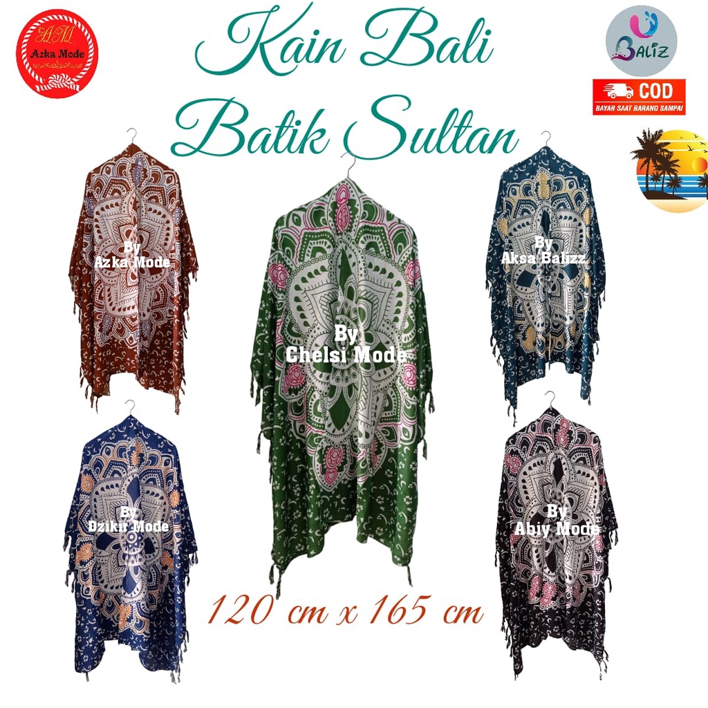 Jual Kain Bali Pantai - Kain Bali Motif Batik Sultan rumbai Standar ...
