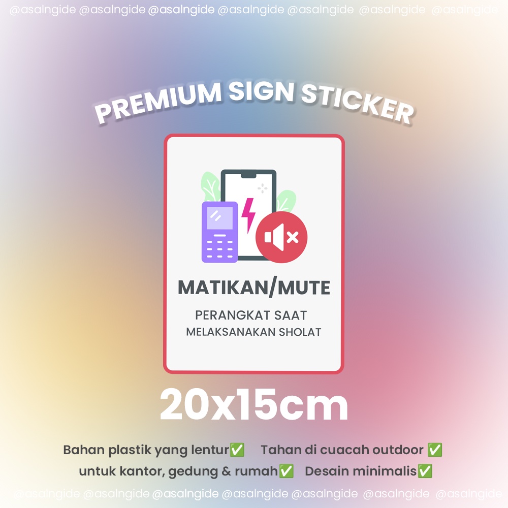 Jual STIKER MATIKAN / MUTE HP PERANGKAT SAAT SHOLAT - SIGN STICKER ...