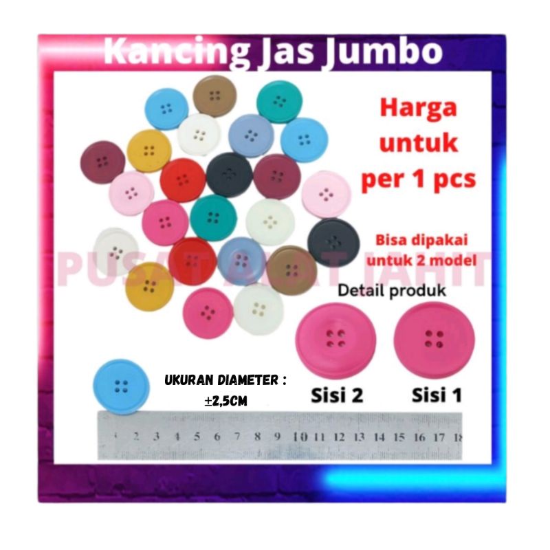 Jual Kancing jas jumbo lubang 4 per 1 pcs | Shopee Indonesia