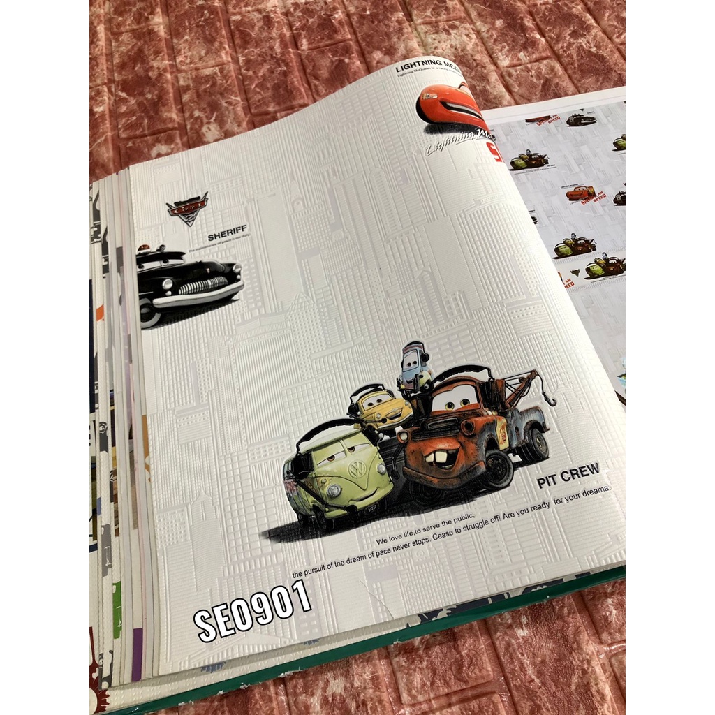 Jual WALLPAPER DINDING ANAK MOBIL BALAP CARS SERAT TEBAL PUTIH SUNHINE ...