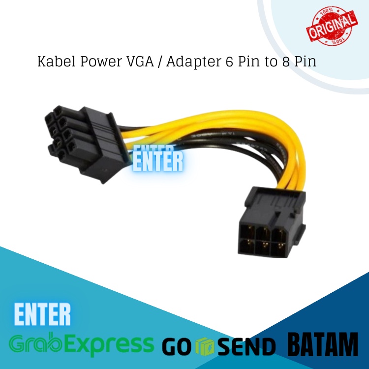 Jual KABEL POWER VGA / ADAPTER 6 PIN TO 8 PIN / 6 KE 8PIN PCIE / PCI-E ...