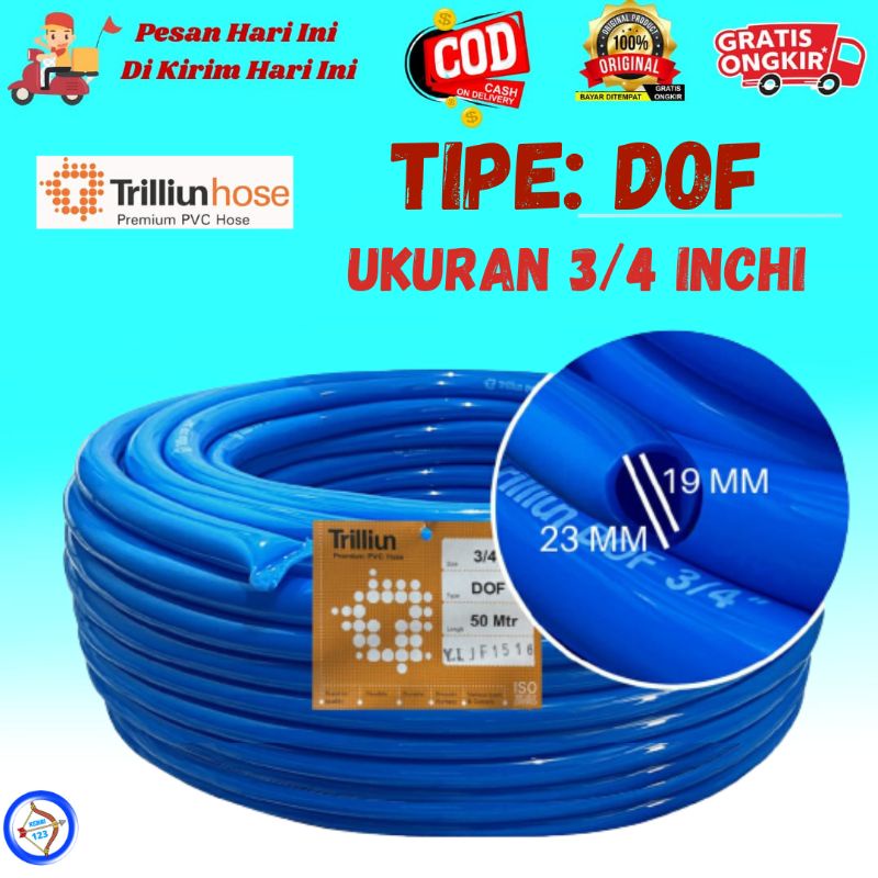 Jual Selang Air Irigasi Taman Kebun TRILLIUN 3/4 Inchi Tipe DOF Harga Per 10 Meter KENBI123 ...