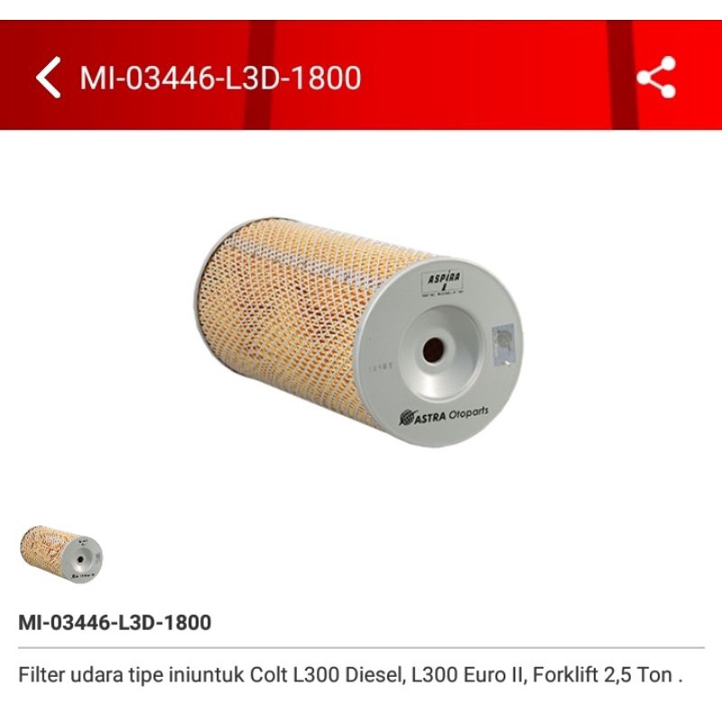 Jual filter udara aspira L300 diesel | Shopee Indonesia
