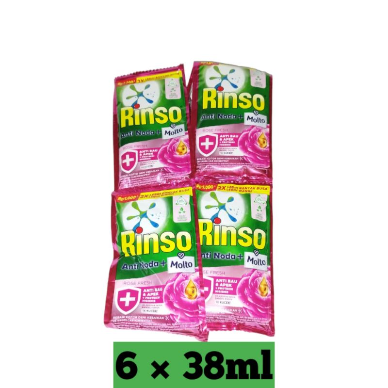 Jual Rinso Detergen Cair Sachet 1000 6×38ml | Shopee Indonesia