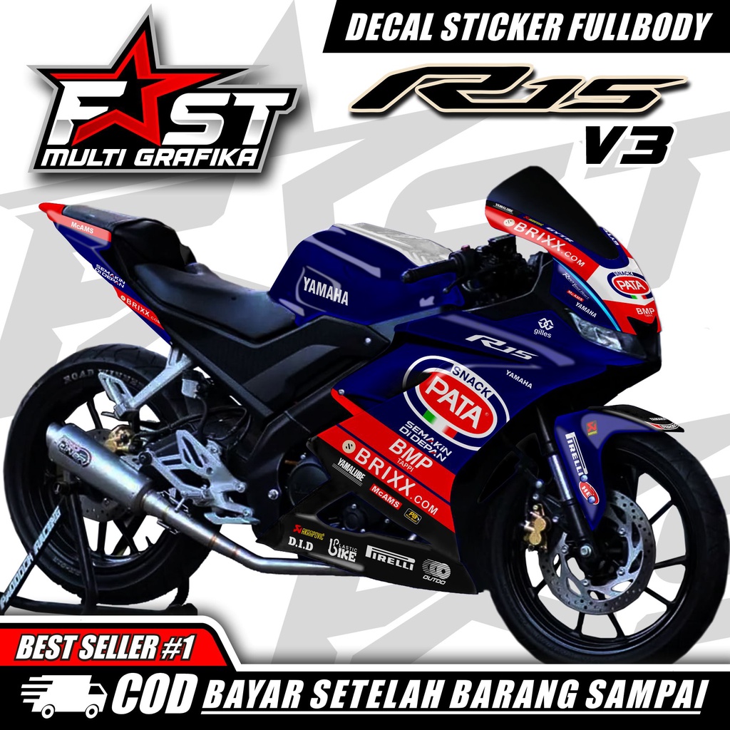 Jual stiker Striping Decal Yamaha R15 V3, Sticker Decal R15 V3,motif ...