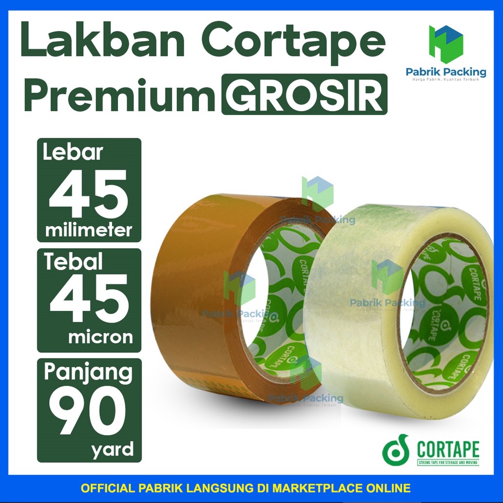 Jual Lakban / Isolasi Cortape Ukuran 45mm x 90yard Termurah Satuan ...