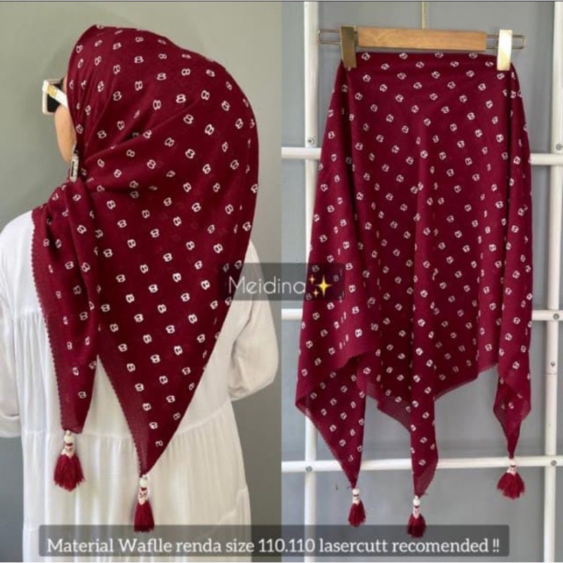 Jual HIJAB JAMBUL MOTIF RANDOM/HIJAB TASEL MOTIF RANDOM | Shopee Indonesia