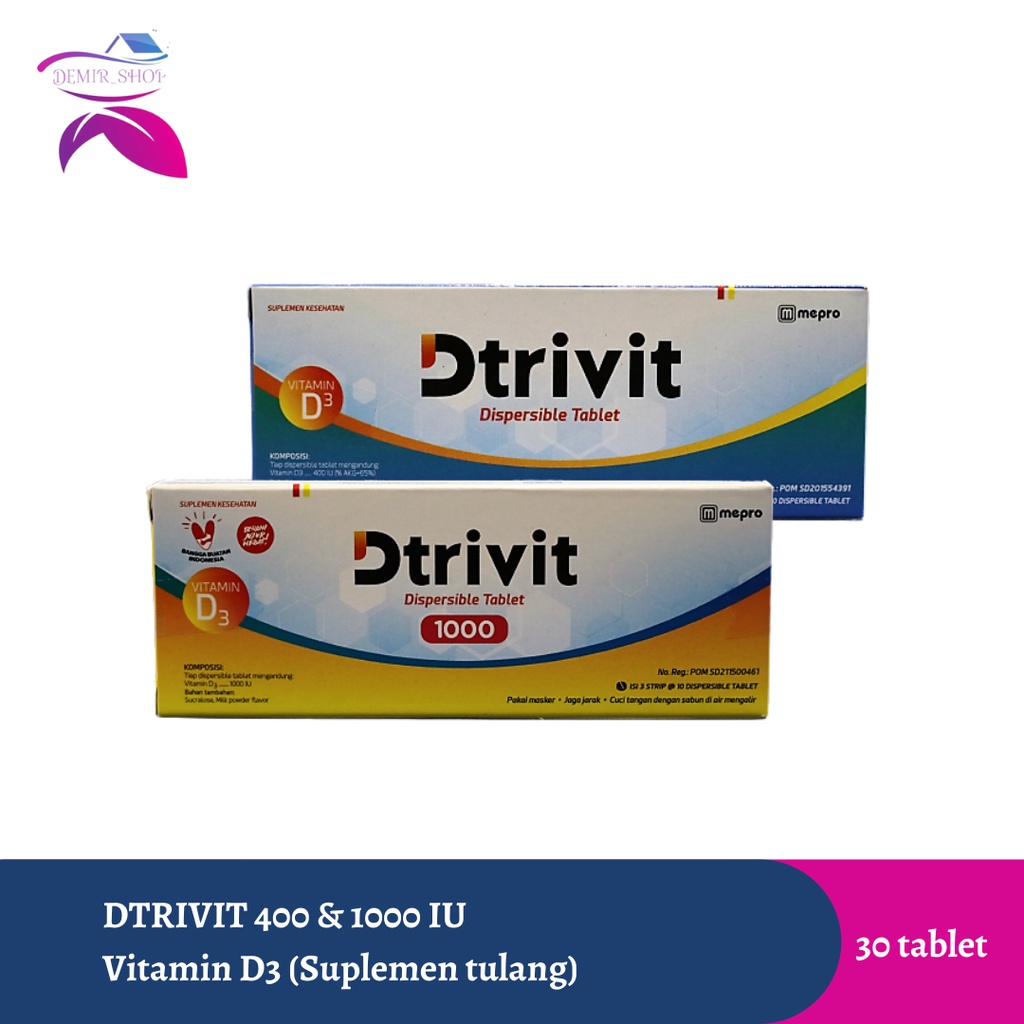 Jual Dtrivit Vitamin D3 400 IU & 1000 IU / Meningkatkan Fungsi Imun ...
