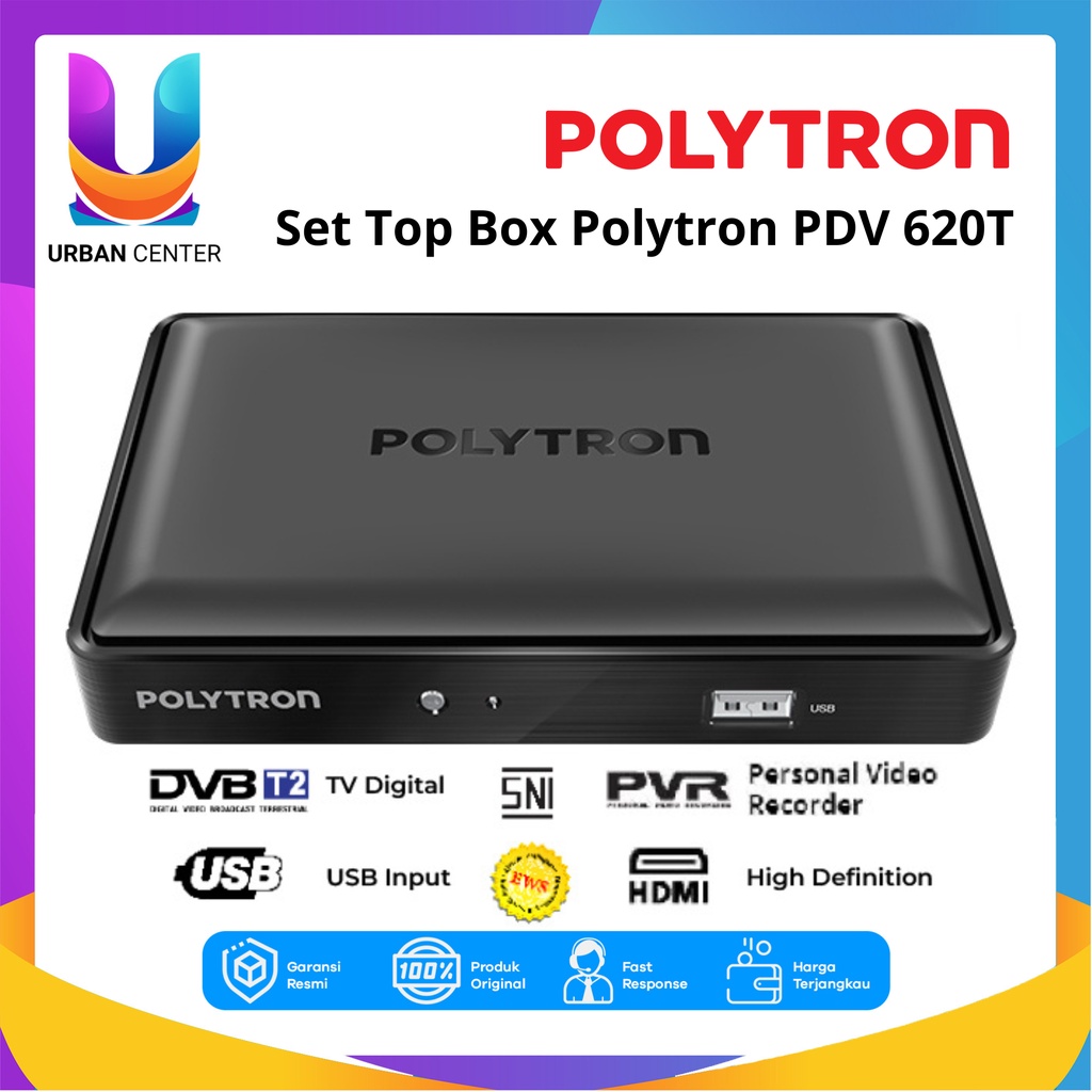 Jual Polytron Set Top Box Digital DVB T2 PDV 620T2 Original Garansi ...