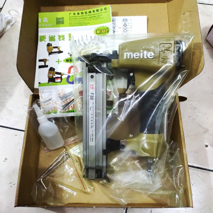 Jual mesin gun tembak MEITE (F 32) type I air nailer gun staples angin ...