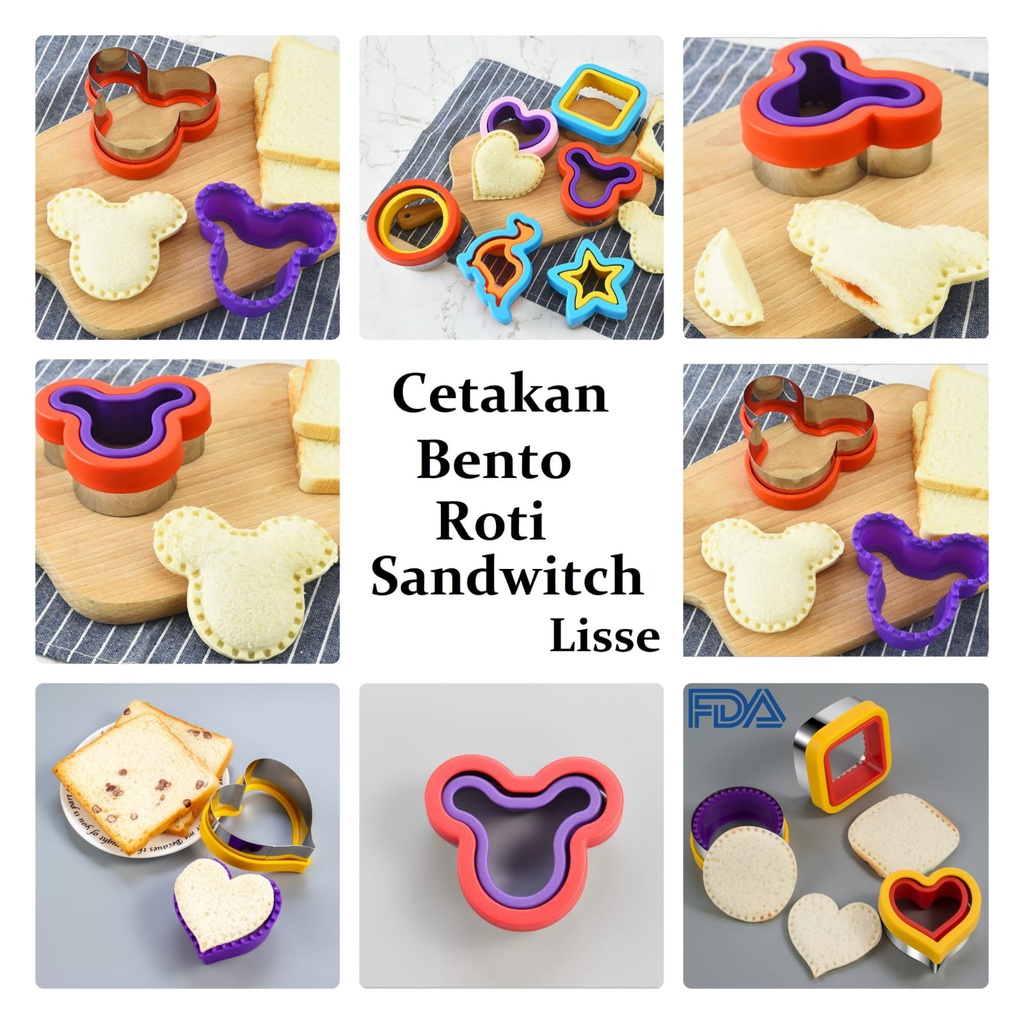 Jual Cetakan Roti Sandwitch Peralatan Cetak Bento Press Roti Bekal ...