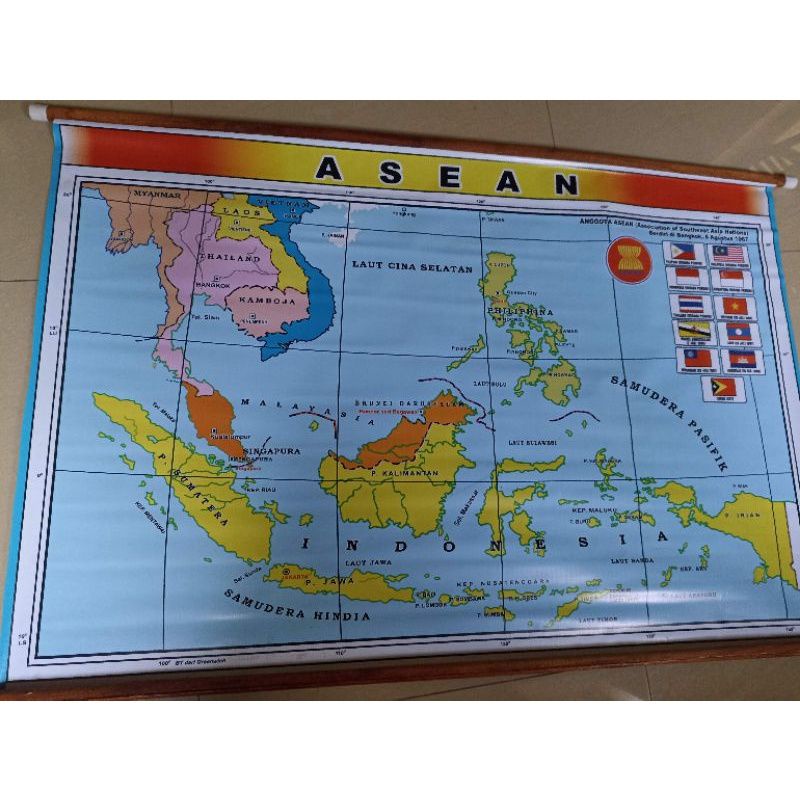 Jual Peta Asean Indonesia Asia Ukuran 120 * 80 | Shopee Indonesia