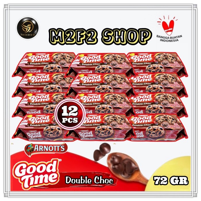 Jual Good Time Double Choco Cookies | Kukis Cokelat - 72 gr (Kemasan 12 ...
