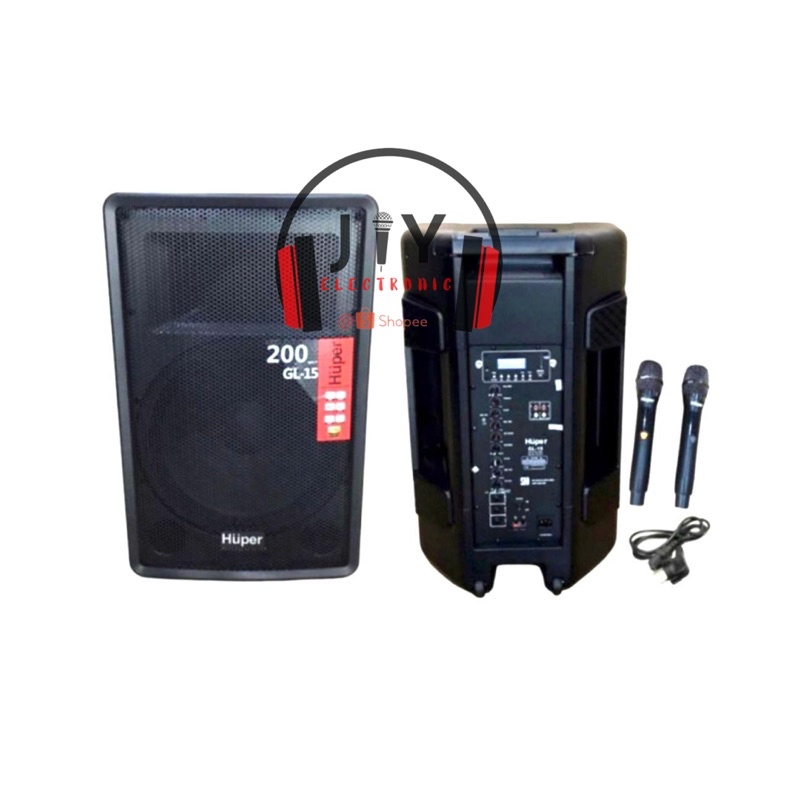 Jual Speaker Portable Wireless Huper 15 inch GL15 GL 15 GL-15 Original ...