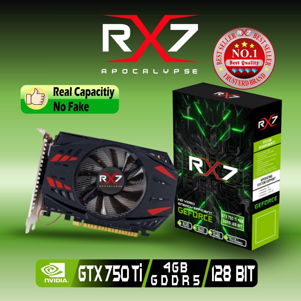 Jual VGA CARD GTX750Ti 4GB GDDR5 128 BIT RX7 | Shopee Indonesia