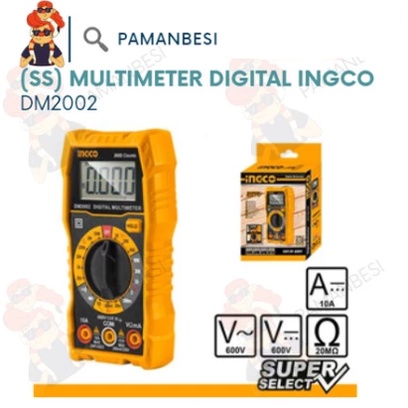 Jual MULTIMETER / MULTITESTER DIGITAL / MULTI METER TESTER INGCO DM2002 ...