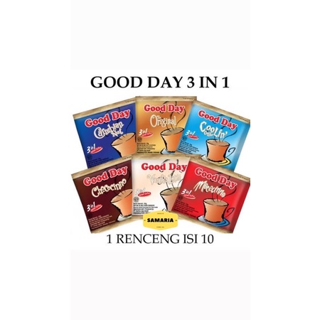 Jual Good Day 3 in 1 Saset 20 Gram All Variant (10 pcs) | Shopee Indonesia