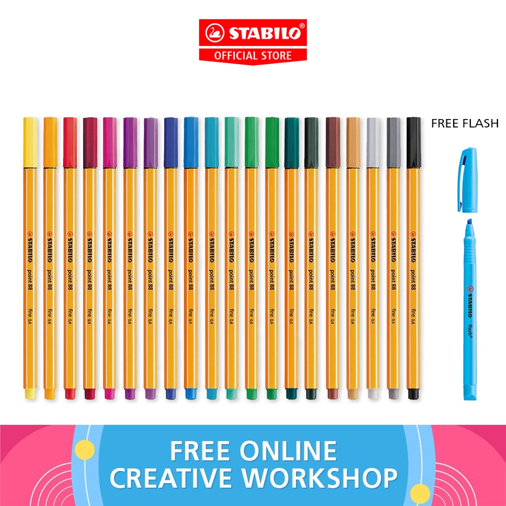 Jual STABILO point 88 Pulpen Fineliner Warna Warni Tip Tipis Writing ...