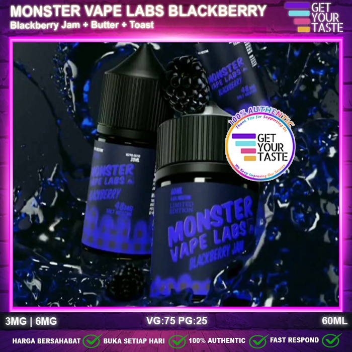 Jual Liquid Monster Vape Labs Blackberry USA 60ML by Jam Monster x ...