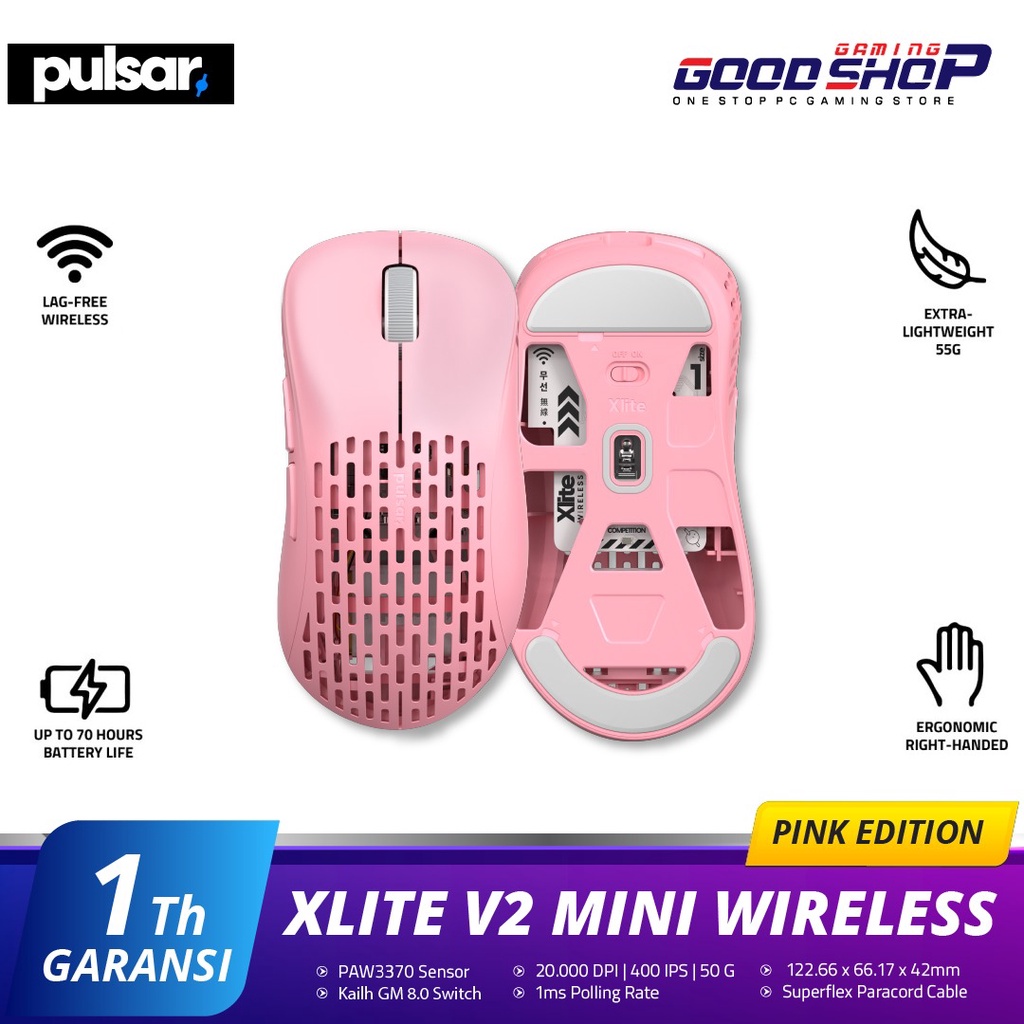 Jual Pulsar Xlite V2 Mini Wireless Pink Edition - Gaming Mouse | Shopee ...